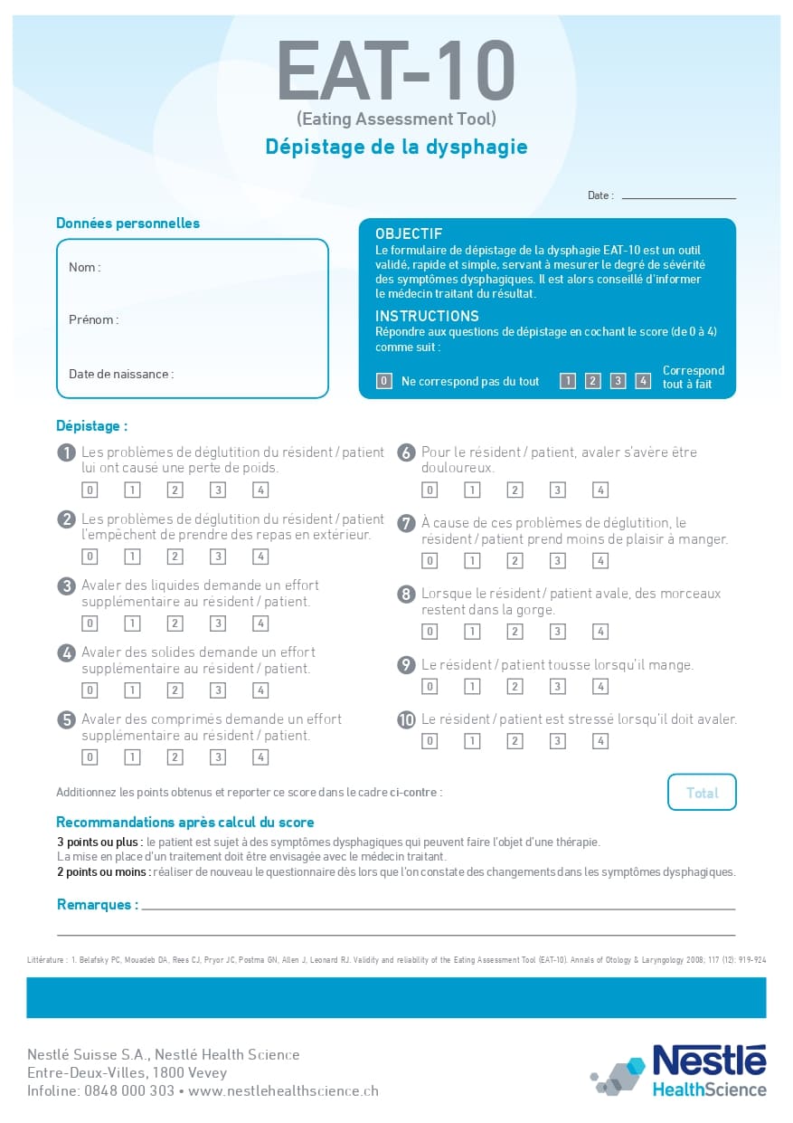 LA DYSPHAGIE POUR LES PROFESSIONNELS DE SANTÉ | Nestlé Health Science